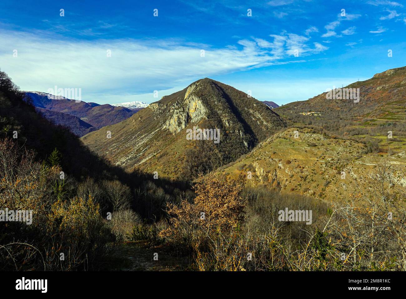 The village and Cathar castle of Lordat in the Ariege region of the ...