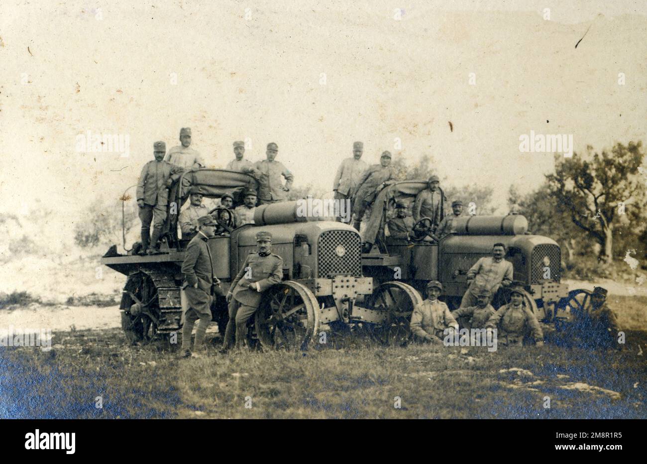 Italian Soldiers using Early Fiat truck North of Italy , ca.1915 Stock ...