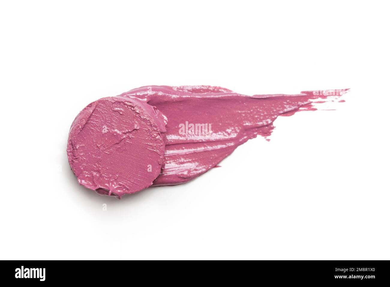 Pink ceamy makeup sample islated on white background. Decorative ...