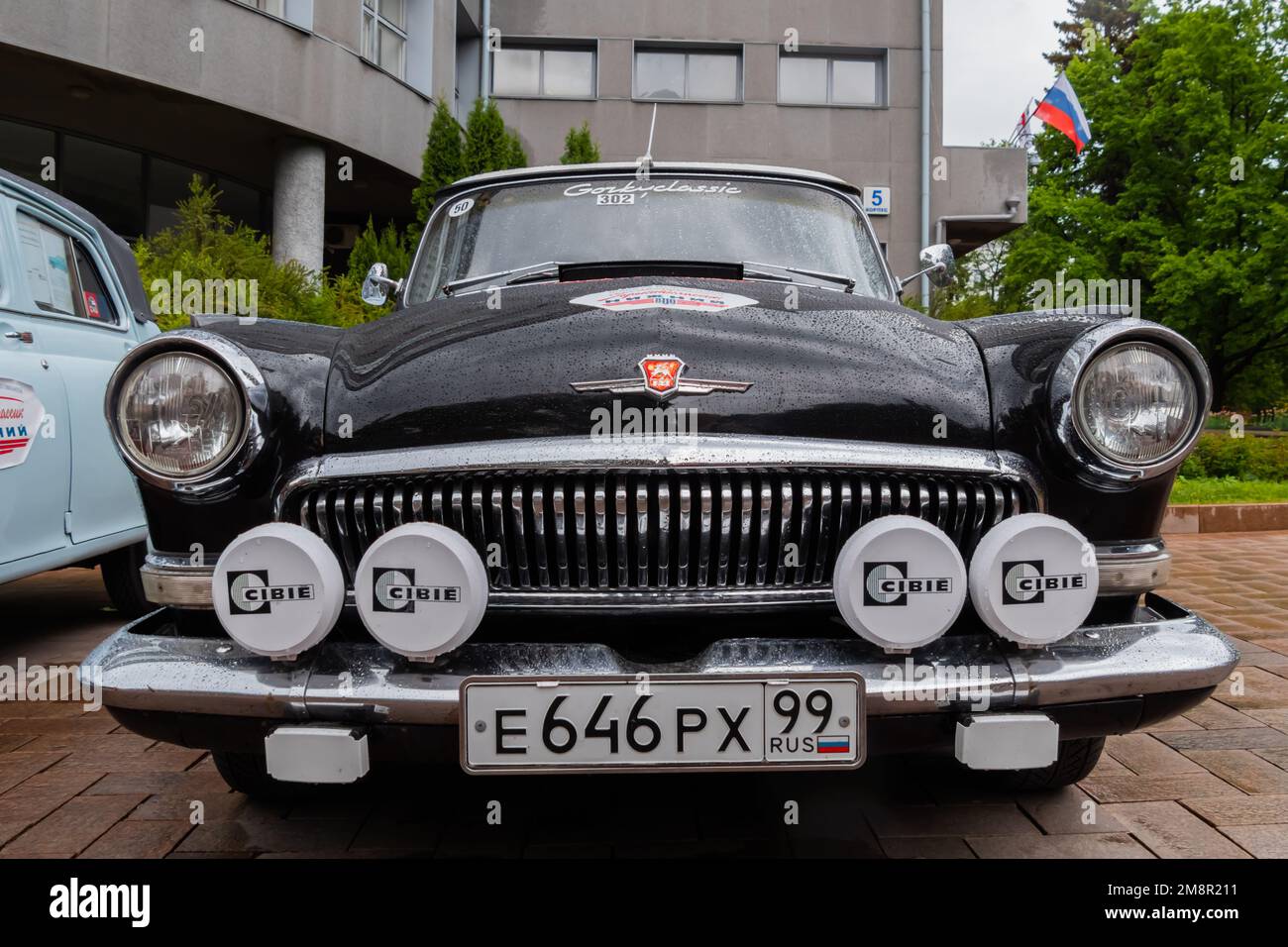 Black sport GAZ M21 Volga at Classic Soviet Car Exhibition Stock Photo ...
