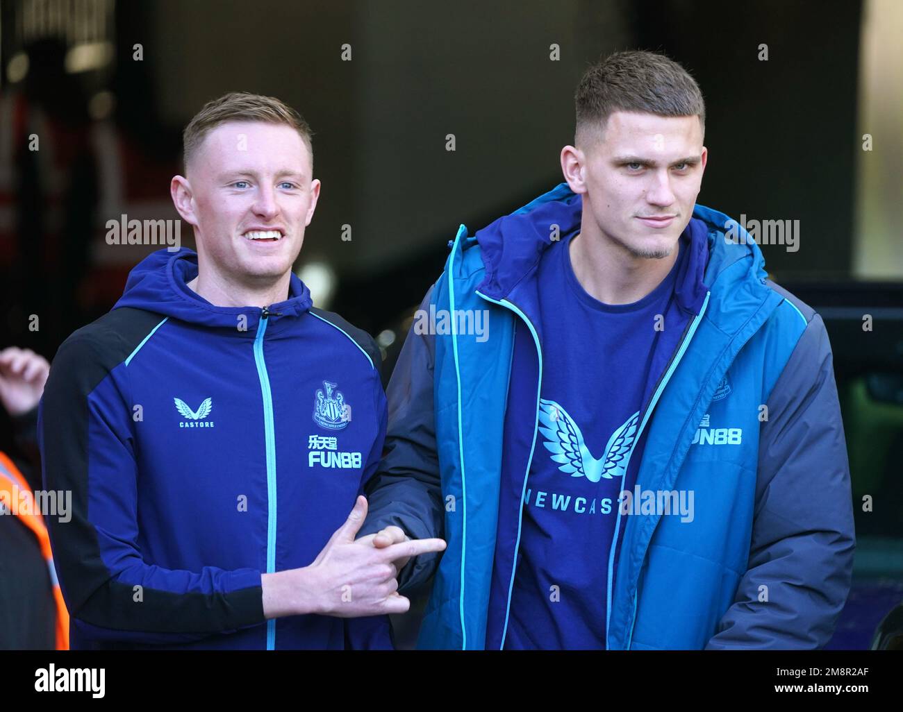 Newcastle United's Sean Longstaff and Sven Botman arriving ahead of the ...