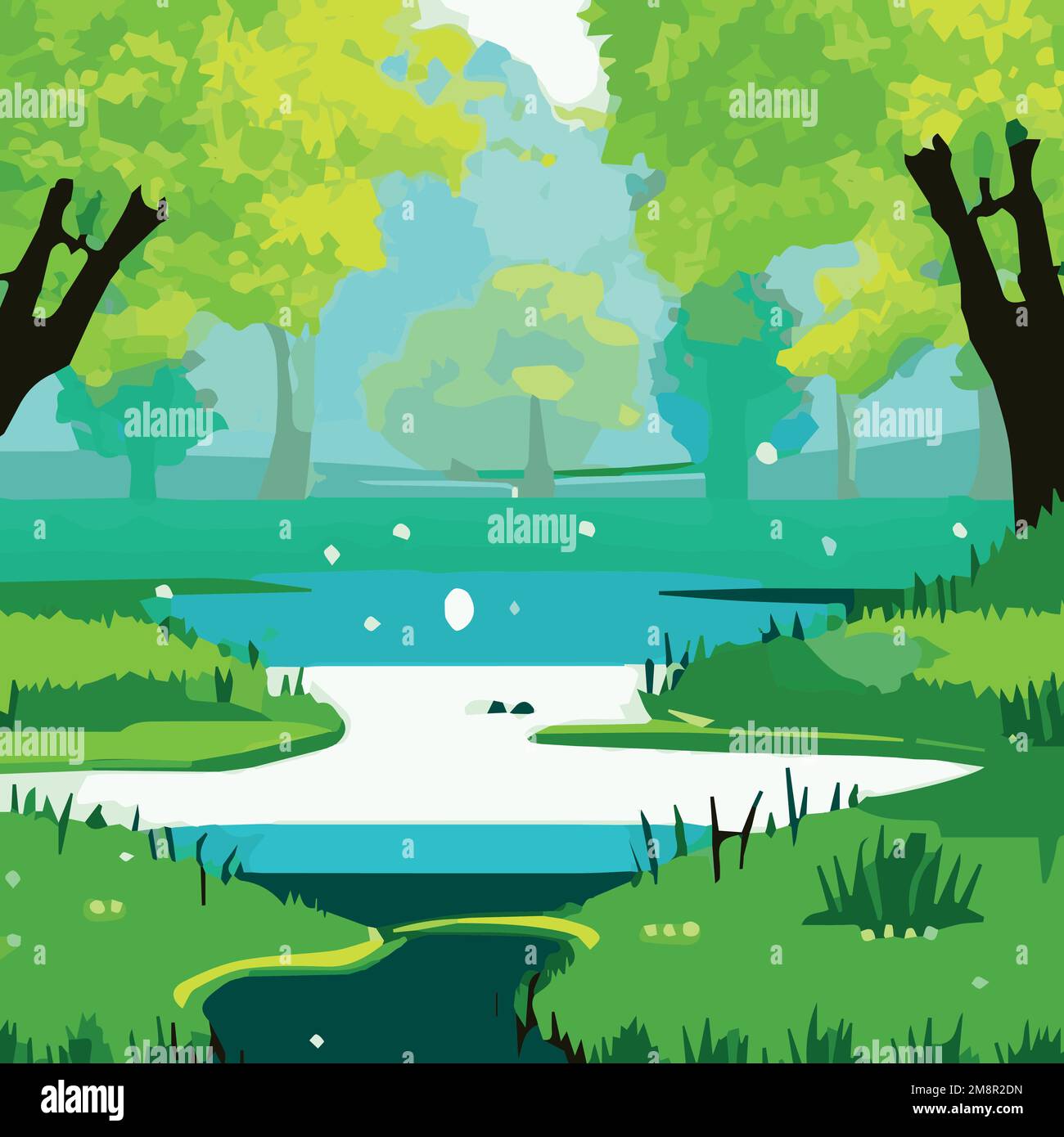 Beautiful path to river Stock Vector Images - Alamy