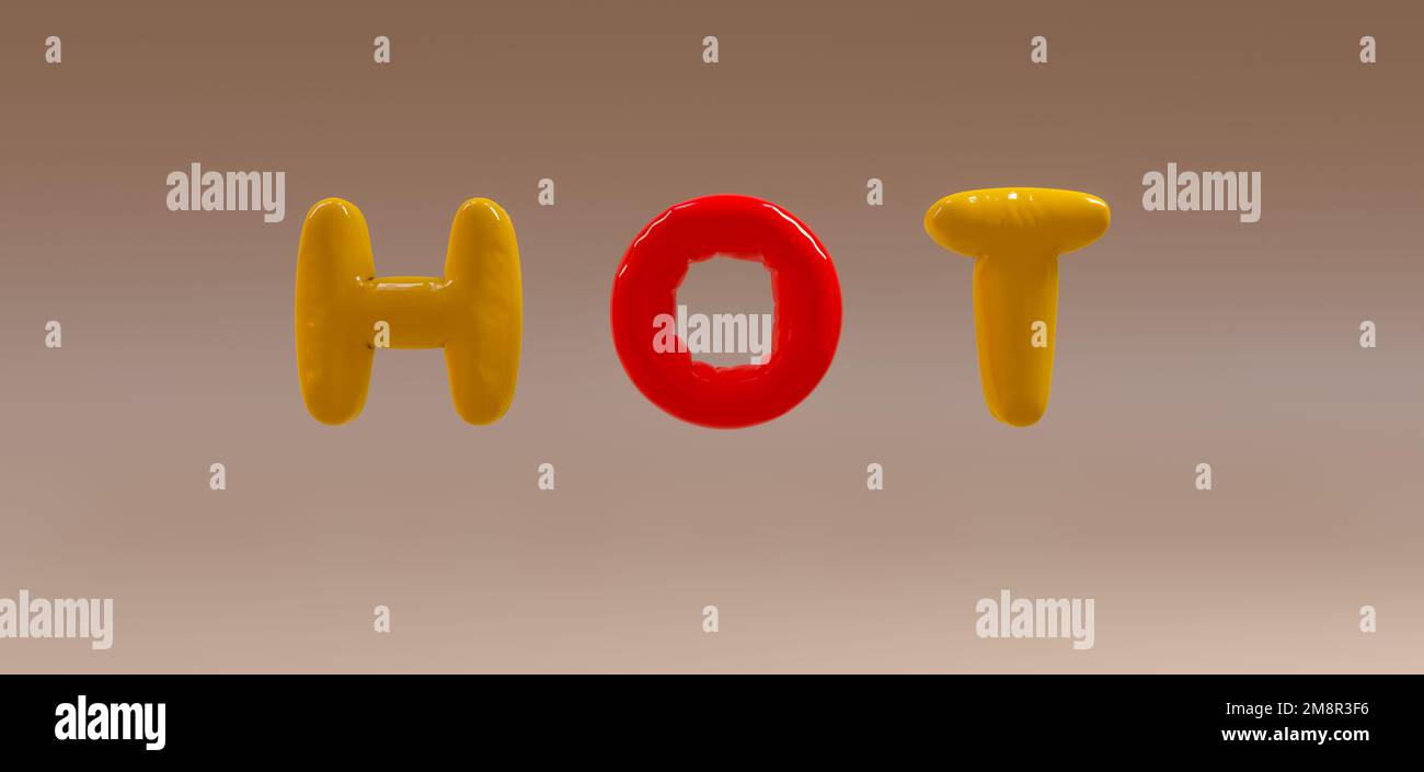 Hot text balloons letters hi-res stock photography and images - Alamy