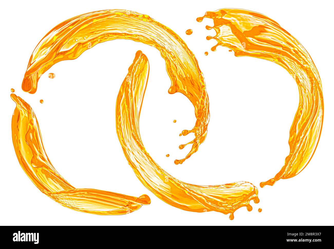 Apple juice splash isolated on white background Stock Photo - Alamy