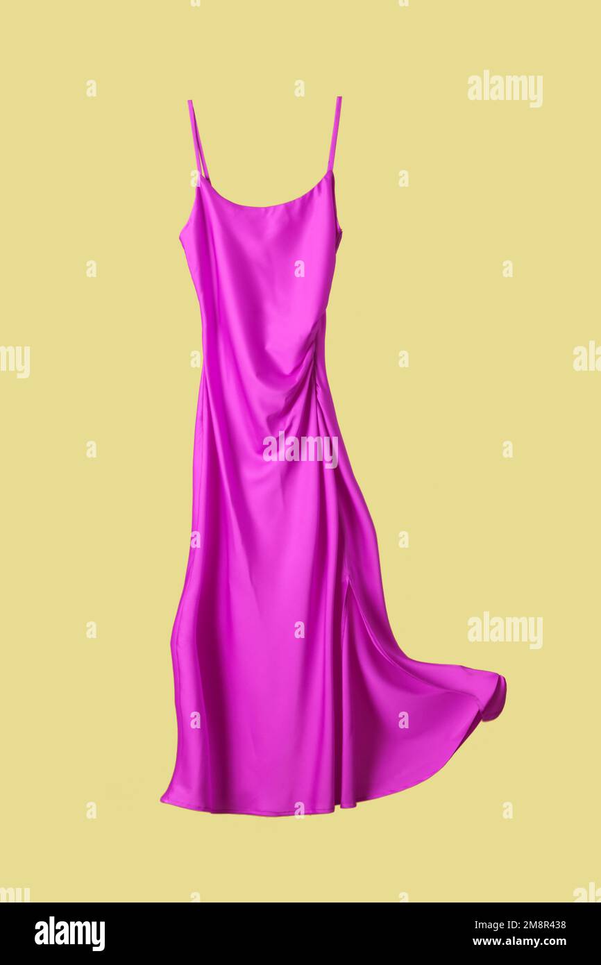 Long red satin dress hi-res stock photography and images - Alamy