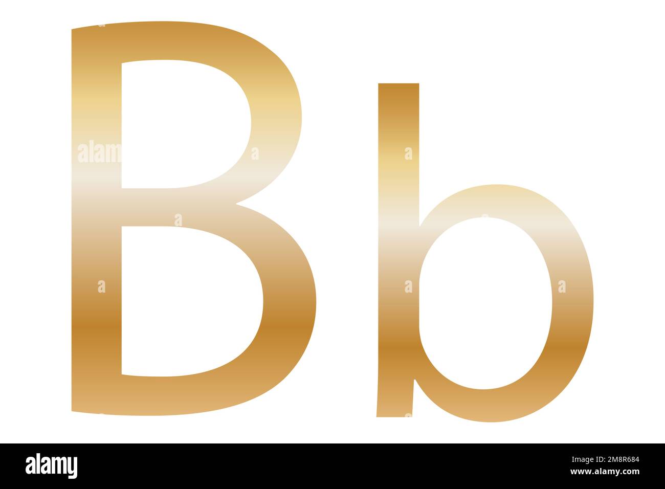 Letter B. Golden color with a gradient. Classic font. Isolated on a ...
