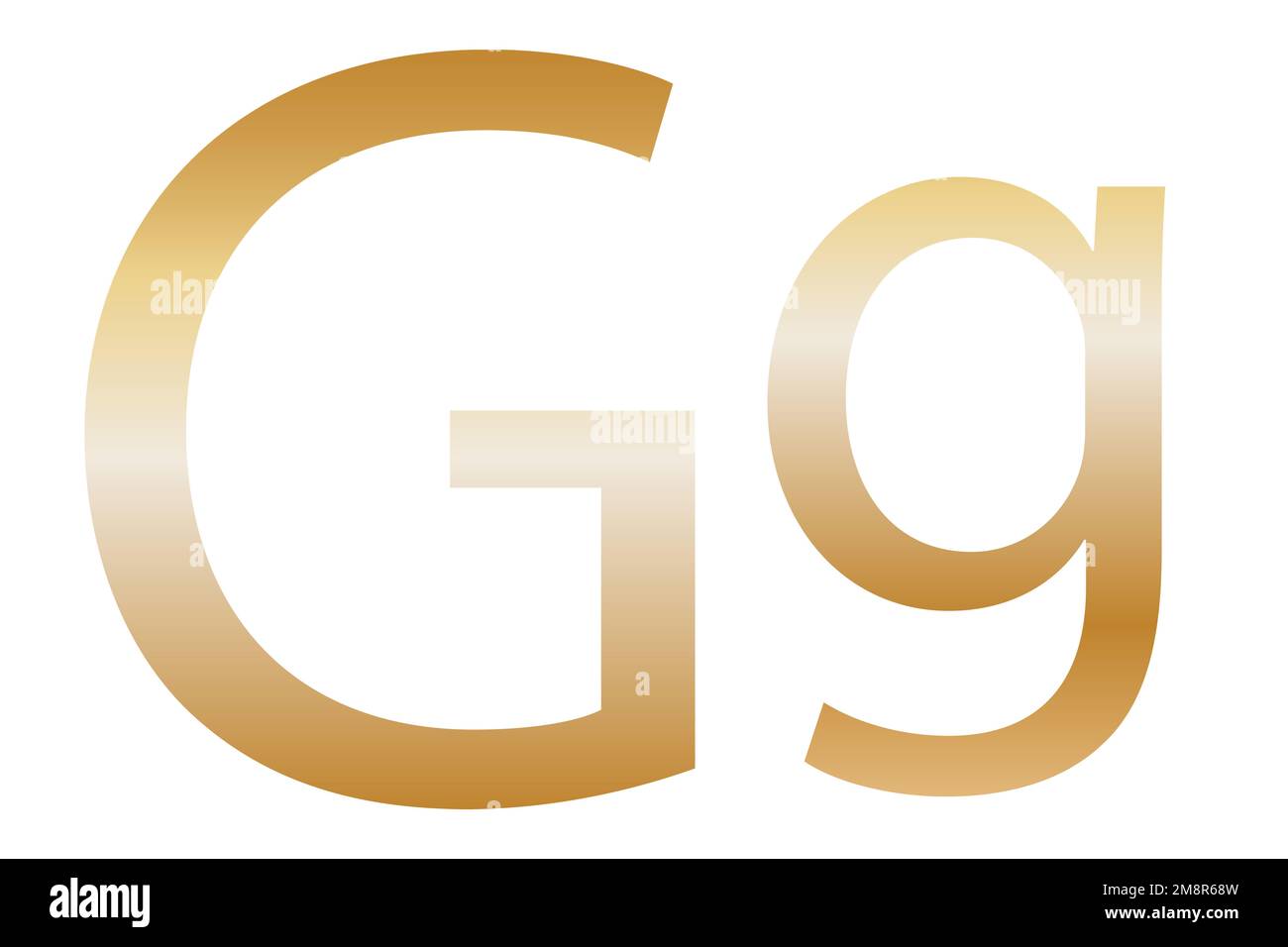 Letter G. Golden color with a gradient. Classic font. Isolated on a ...