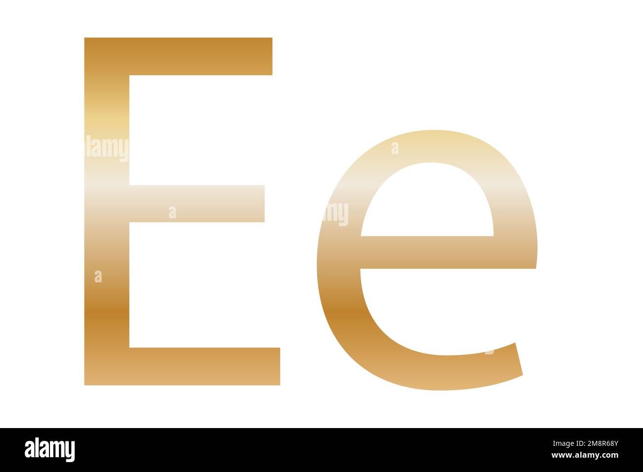 Letter E. Golden color with a gradient. Classic font. Isolated on a ...