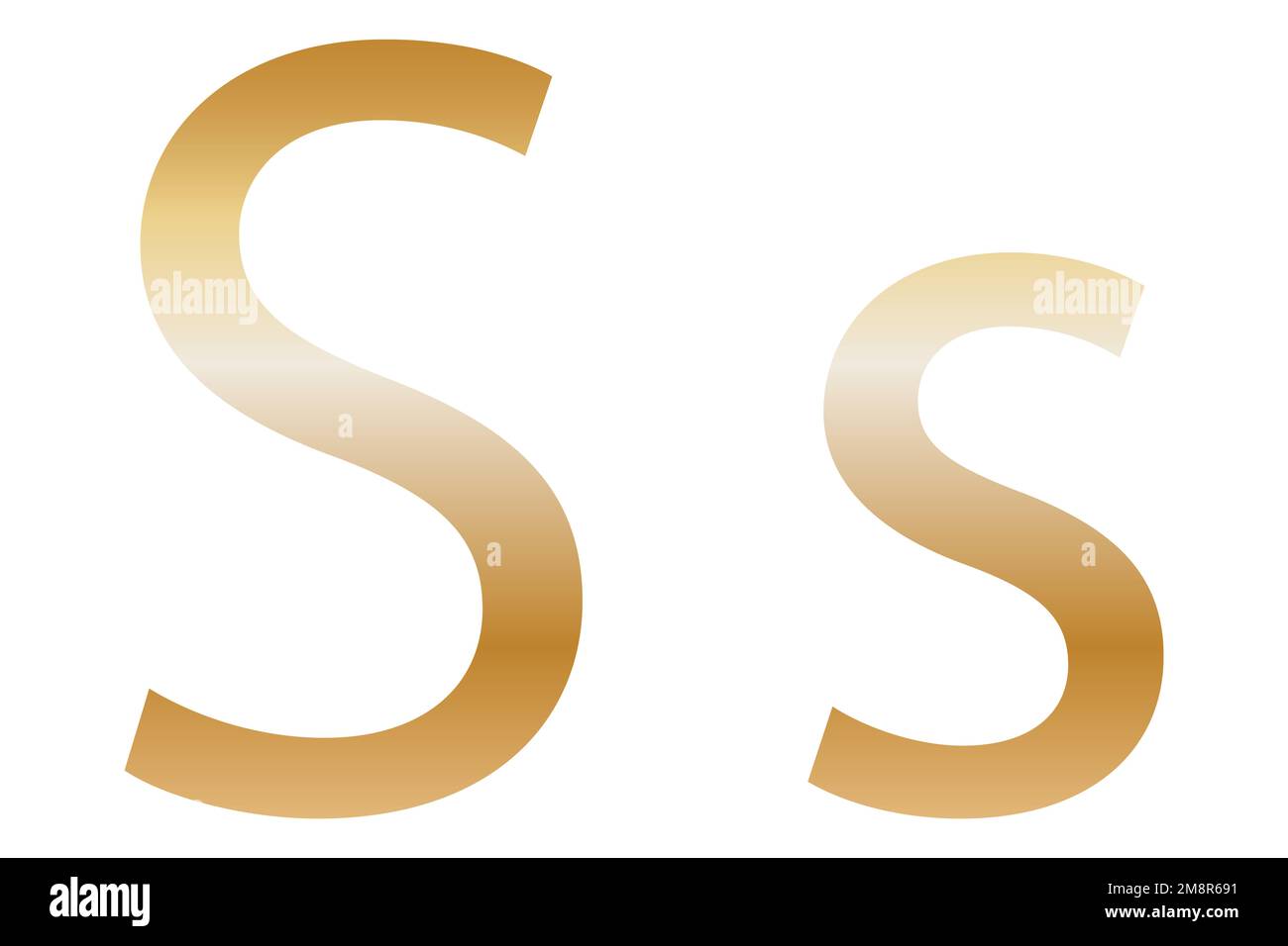 Letter S. Golden color with a gradient. Classic font. Isolated on a ...
