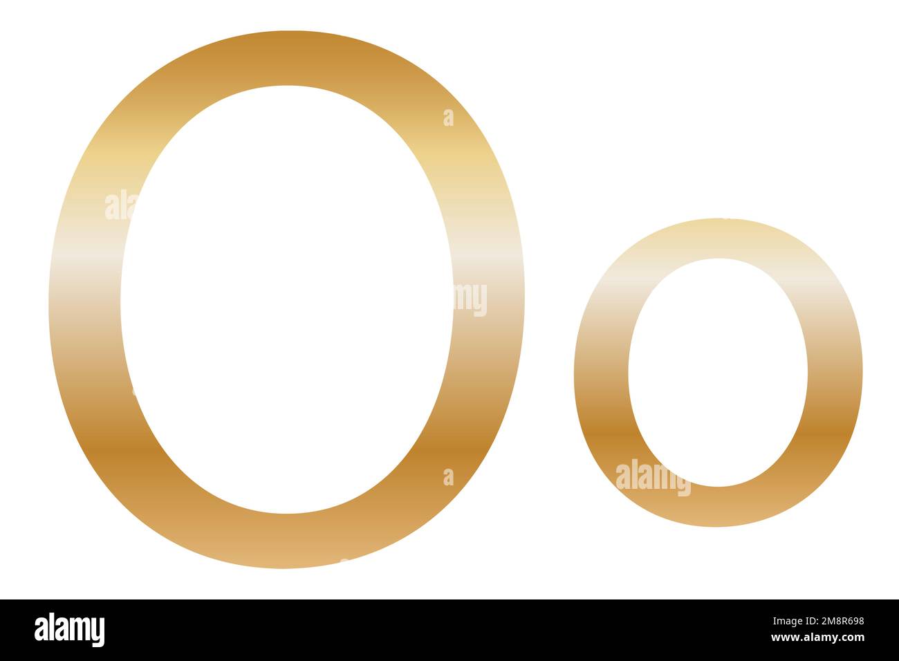 Letter O. Golden color with a gradient. Classic font. Isolated on a ...
