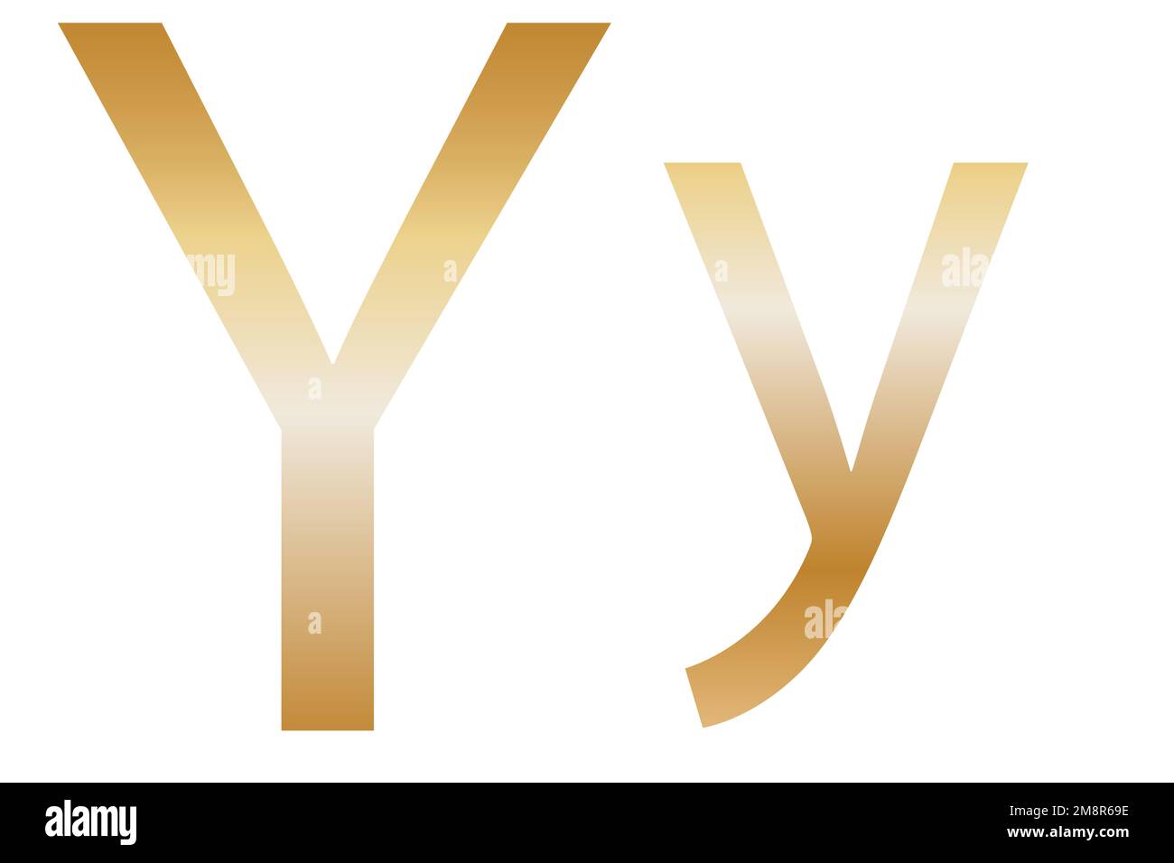 Letter Y. Golden color with a gradient. Classic font. Isolated on a ...