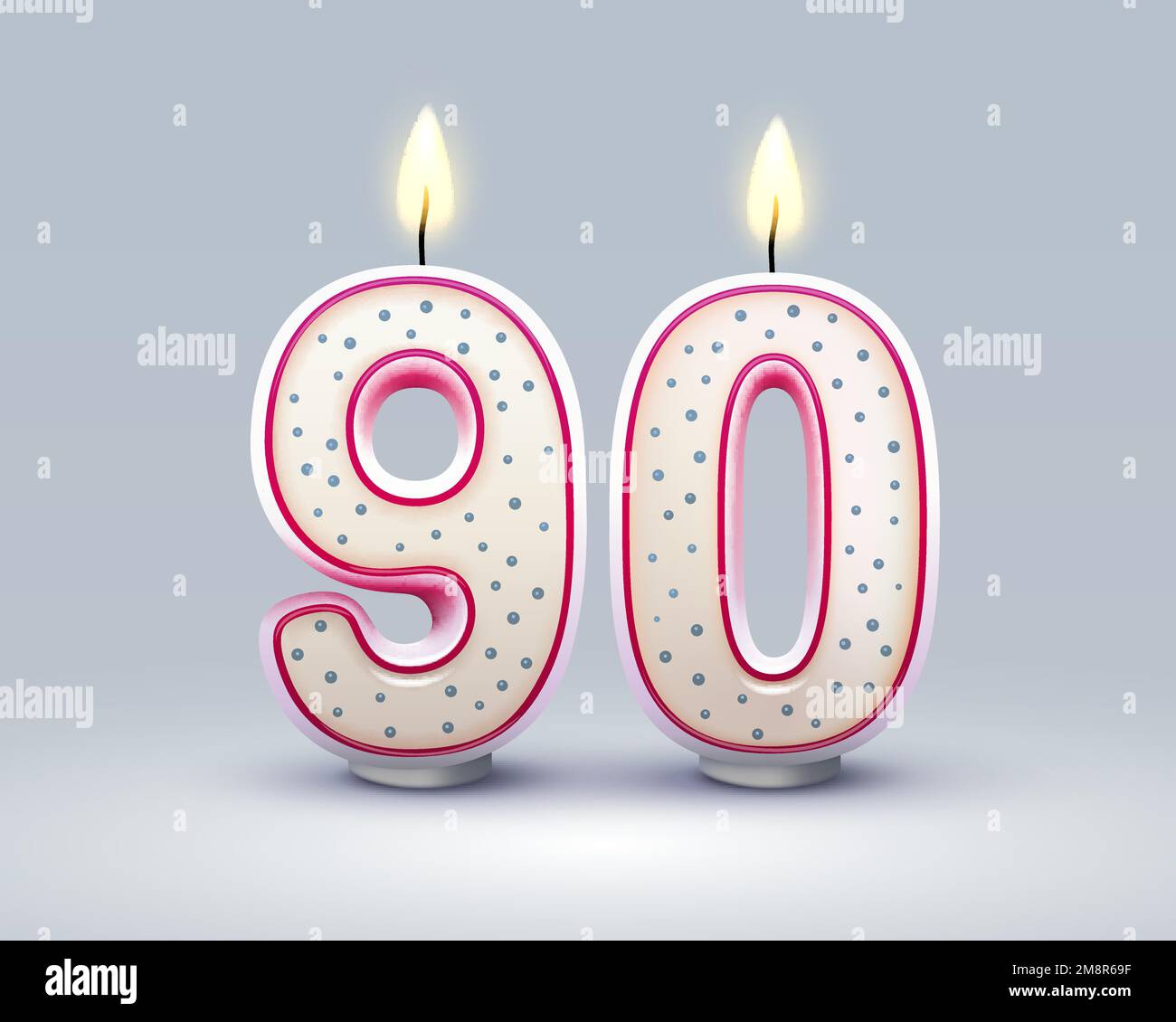 Happy Birthday years. 90 anniversary of the birthday, Candle in the ...