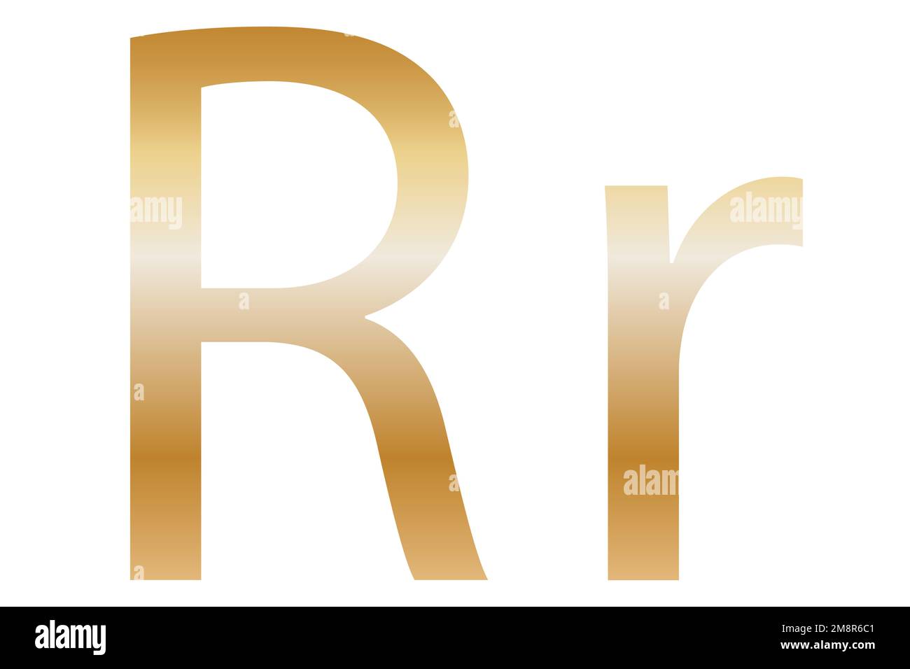 Letter R. Golden color with a gradient. Classic font. Isolated on a ...
