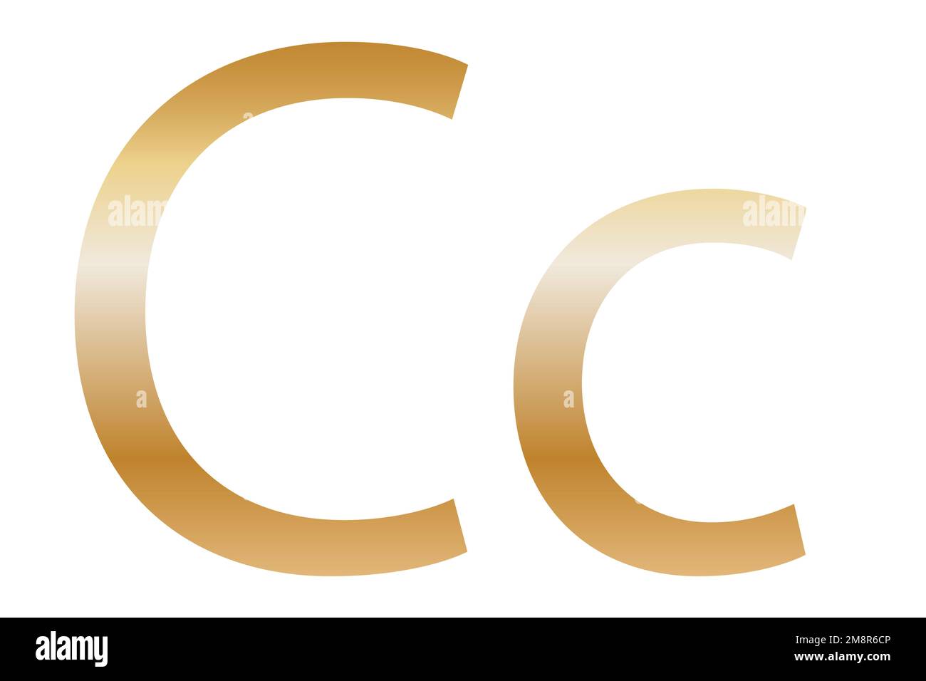 Letter C. Golden color with a gradient. Classic font. Isolated on a ...