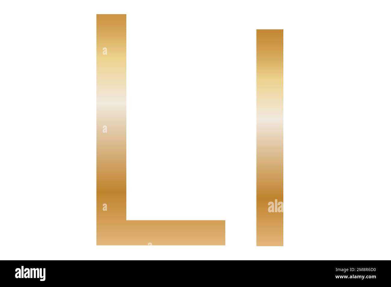 Letter L. Golden color with a gradient. Classic font. Isolated on a ...