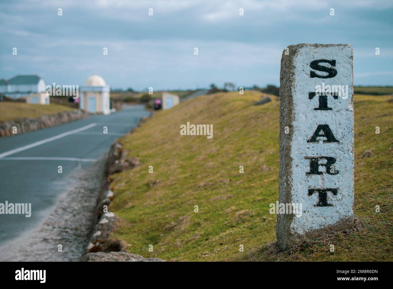 Start Sign With Grass Background Stock Photo - Alamy