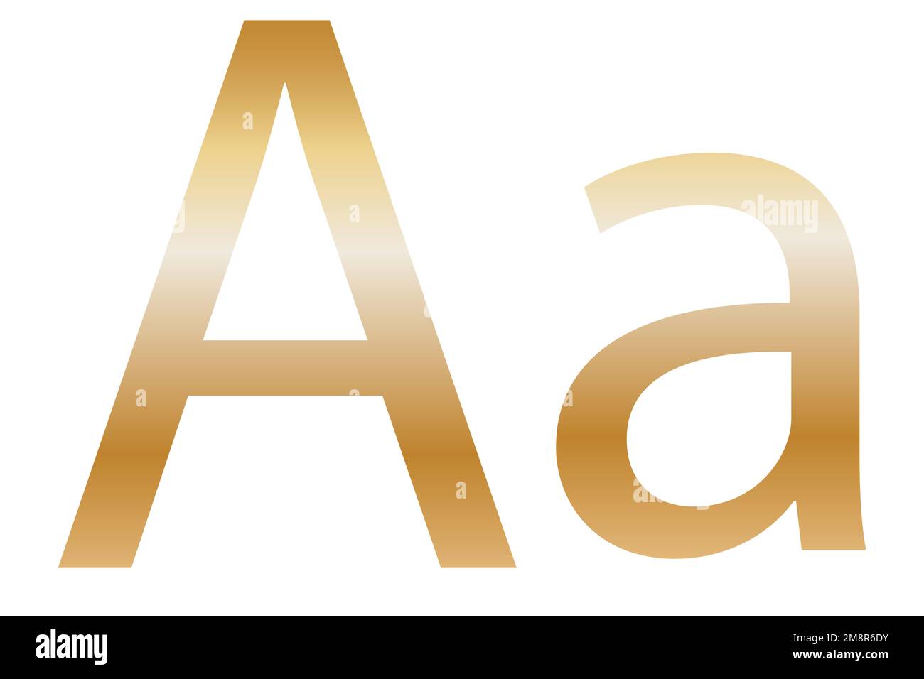 Letter A. Golden color with a gradient. Classic font. Isolated on a ...