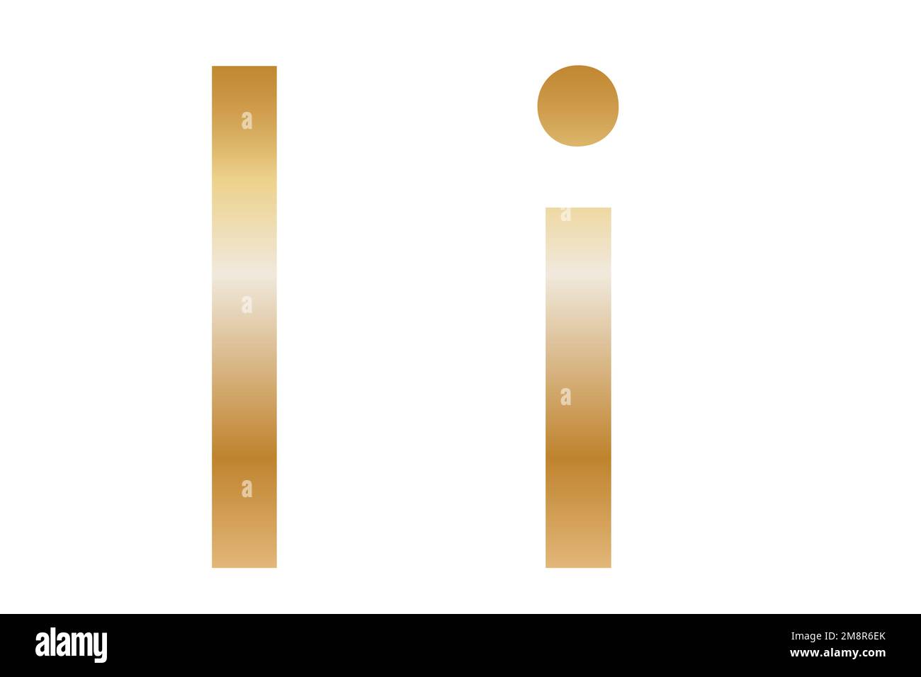 Letter I. Golden color with a gradient. Classic font. Isolated on a ...