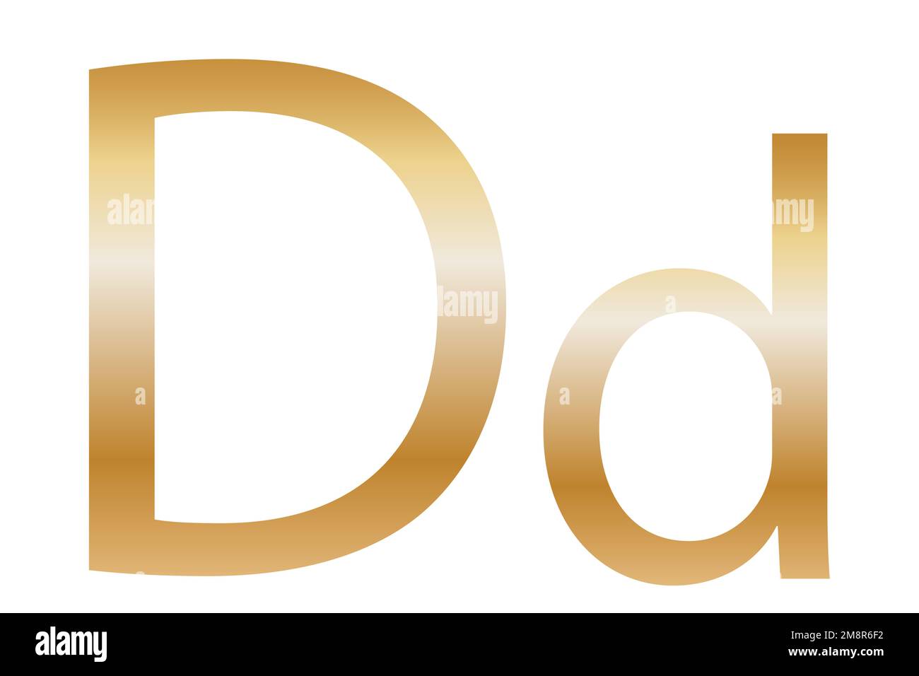 Letter D. Golden color with a gradient. Classic font. Isolated on a ...