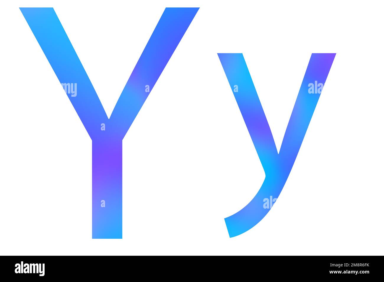 Letter Y . Blue color with gradient. Classic font. Isolated on a white ...