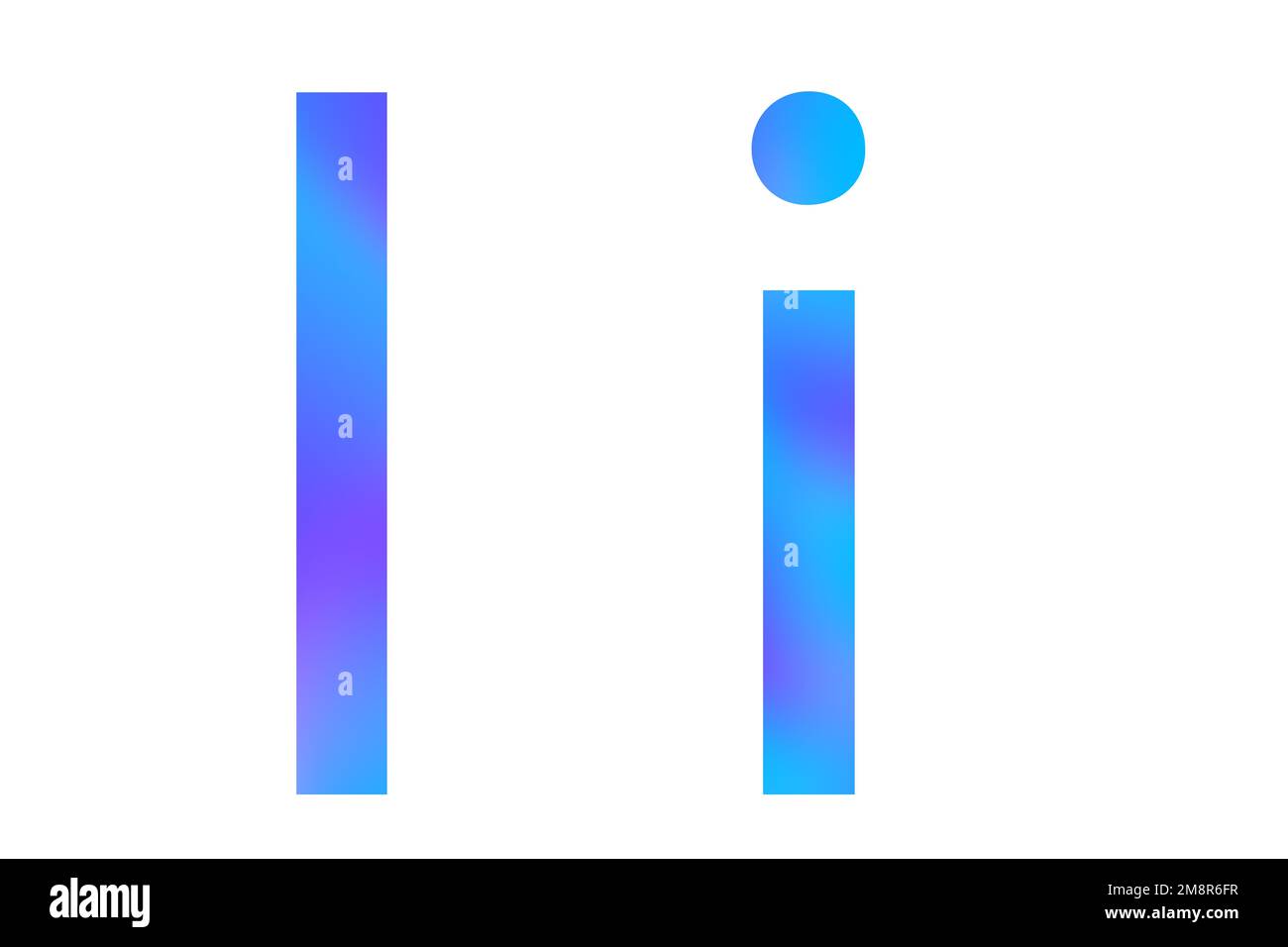 Letter I. Blue color with gradient. Classic font. Isolated on a white ...