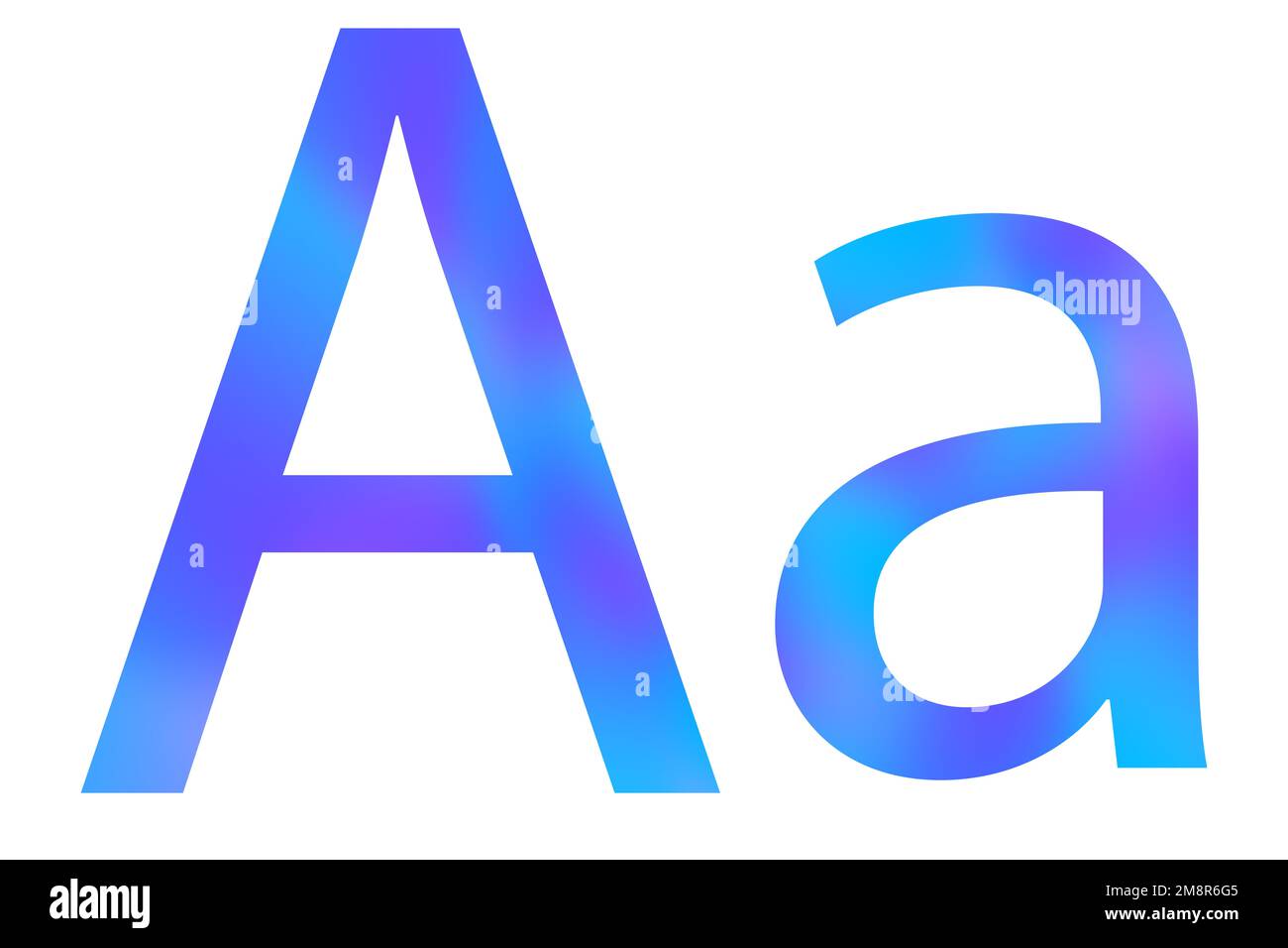 Letter A. Blue color with gradient. Classic font. Isolated on a white ...