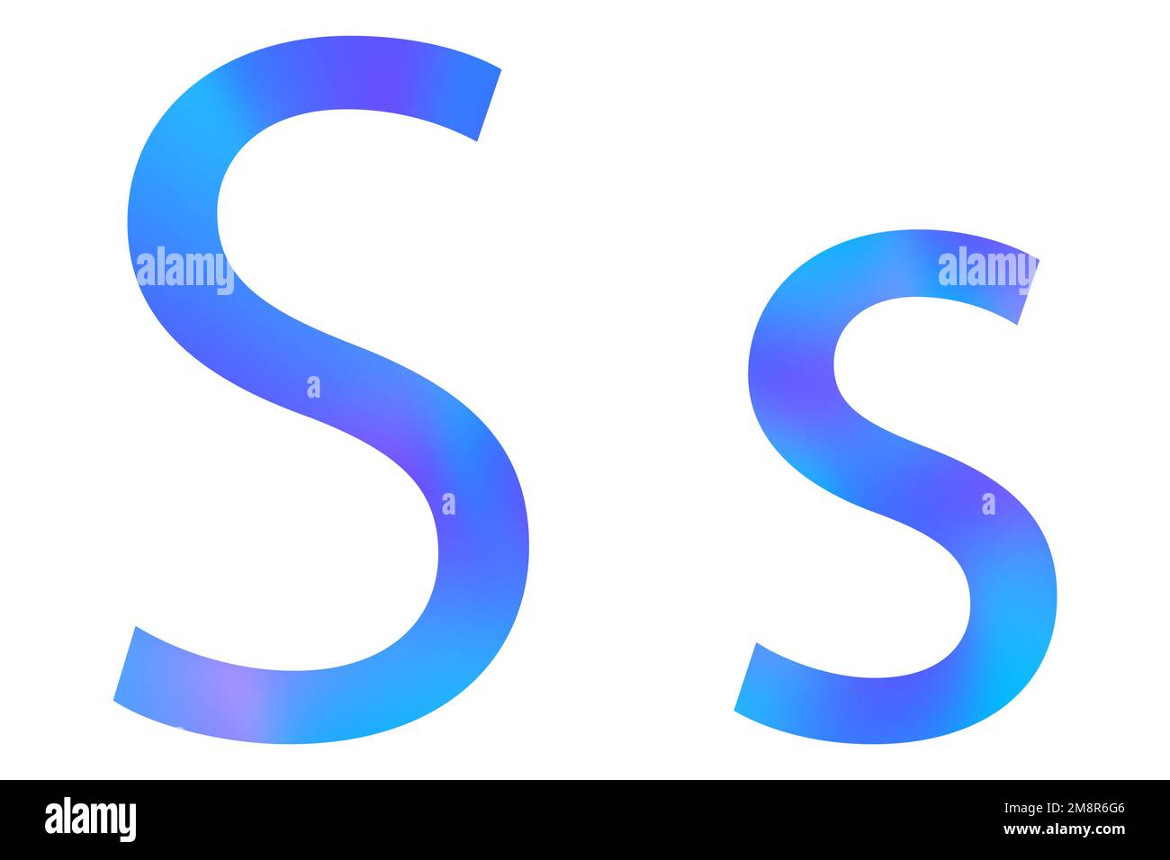 Letter S. Blue color with gradient. Classic font. Isolated on a white ...