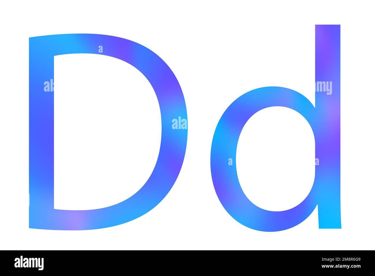 Letter D. Blue color with gradient. Classic font. Isolated on a white ...
