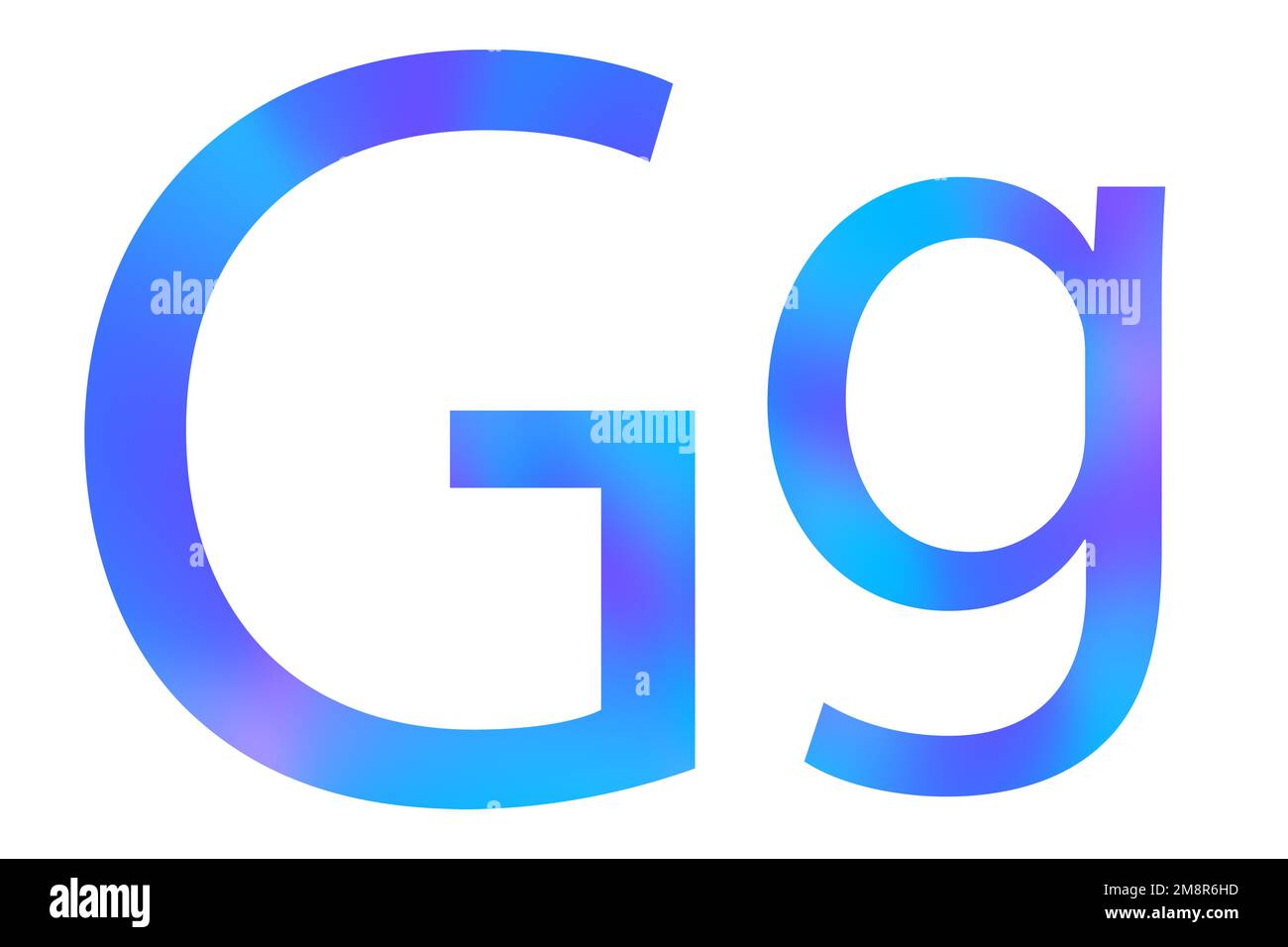 Letter G. Blue color with gradient. Classic font. Isolated on a white ...