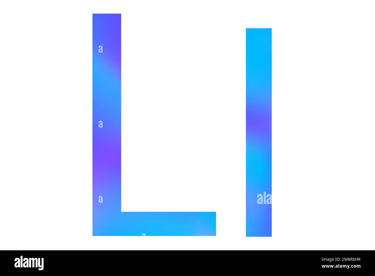 Letter L. Blue color with gradient. Classic font. Isolated on a white ...