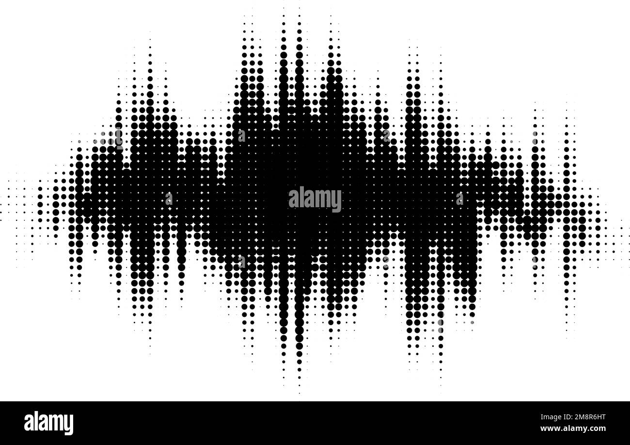 Grunge glitched halftone spot. Distorted textured stain. Spotted dotted ...