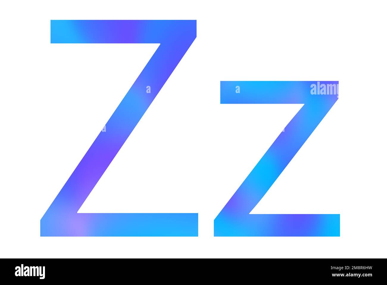 Letter Z. Blue color with gradient. Classic font. Isolated on a white ...