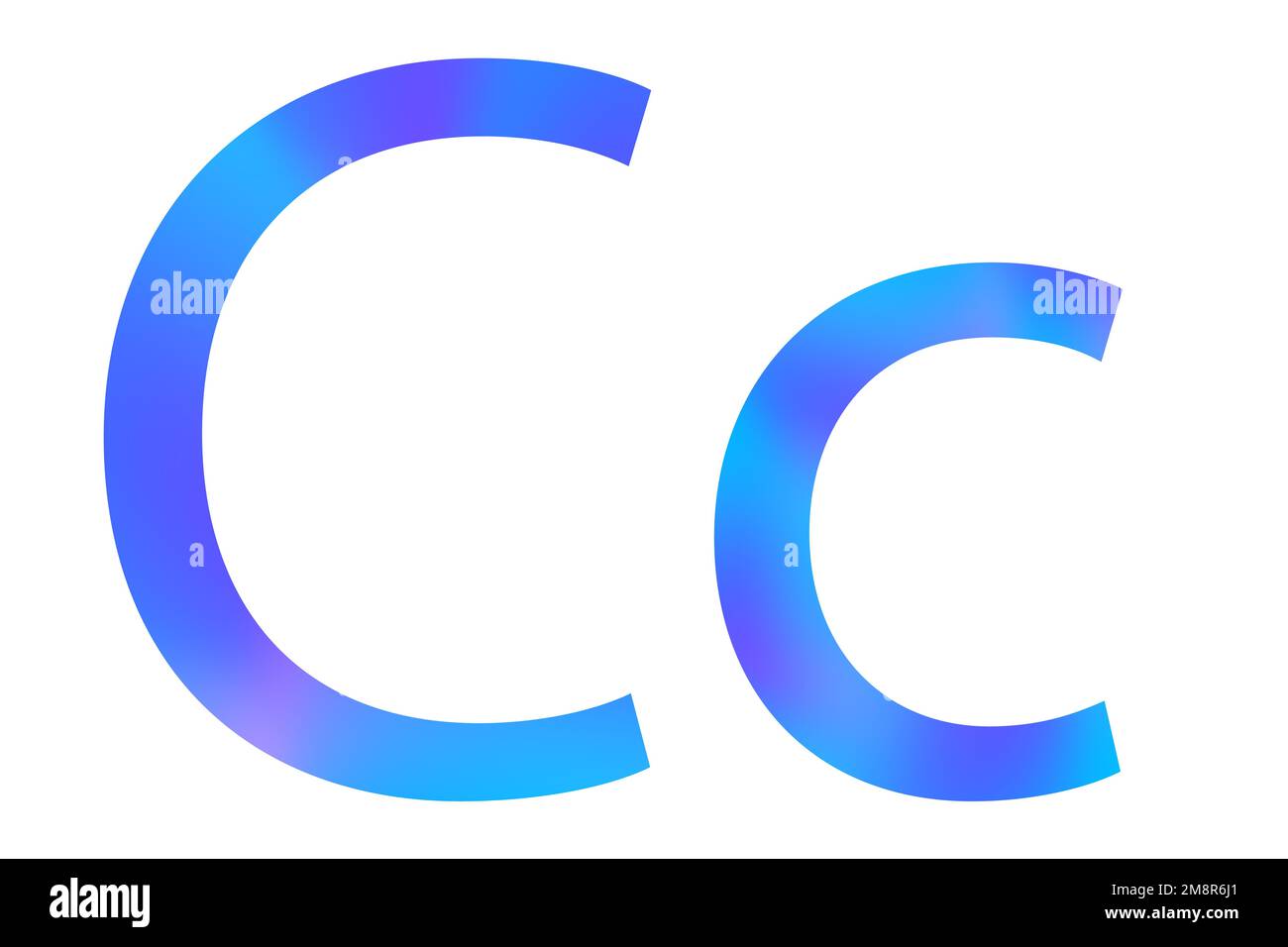 Letter C. Blue color with gradient. Classic font. Isolated on a white ...