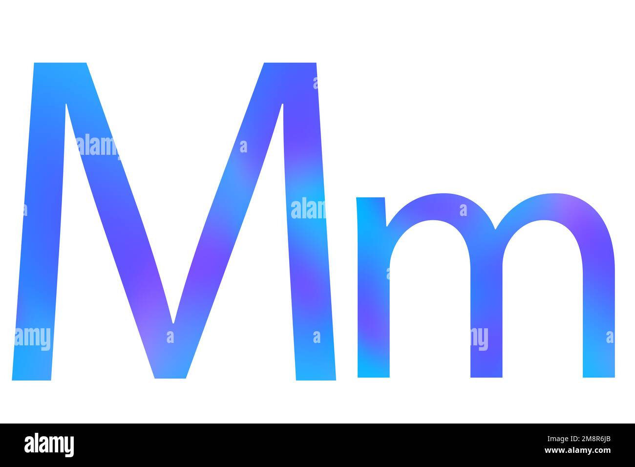 Letter M. Blue color with gradient. Classic font. Isolated on a white ...