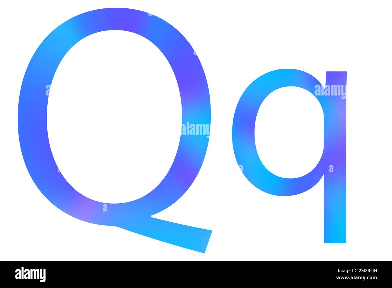 Letter Q. Blue color with gradient. Classic font. Isolated on a white ...