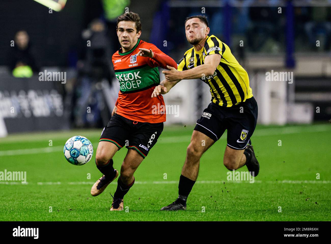 ARNHEM, NETHERLANDS - JANUARY 15: Dirk Proper of NEC, Maximilian Wittek ...