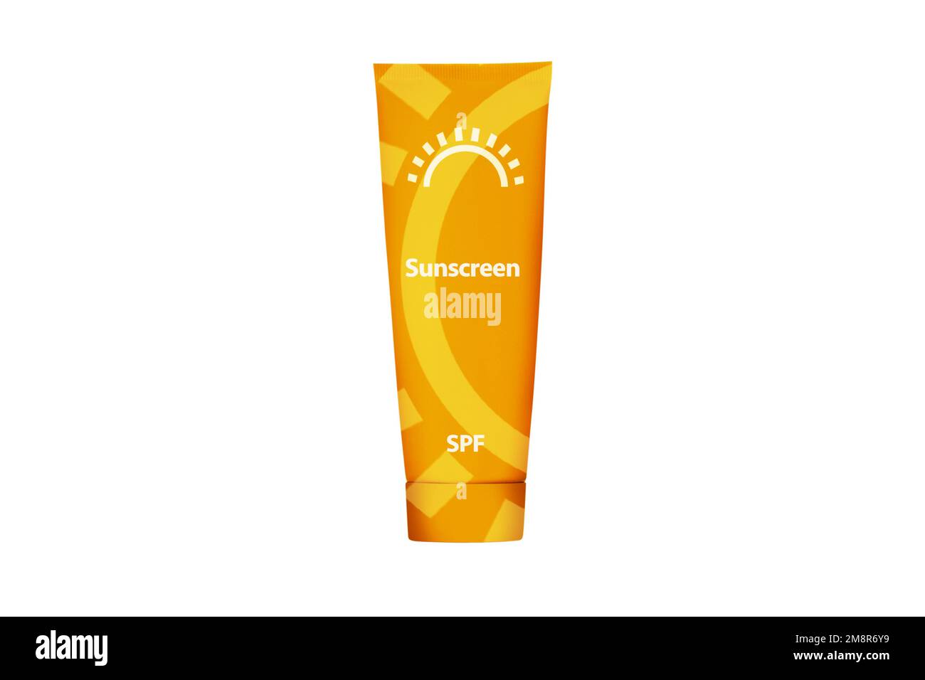 sunscreen in a yellow jar with a painted sun and inscriptions on a ...