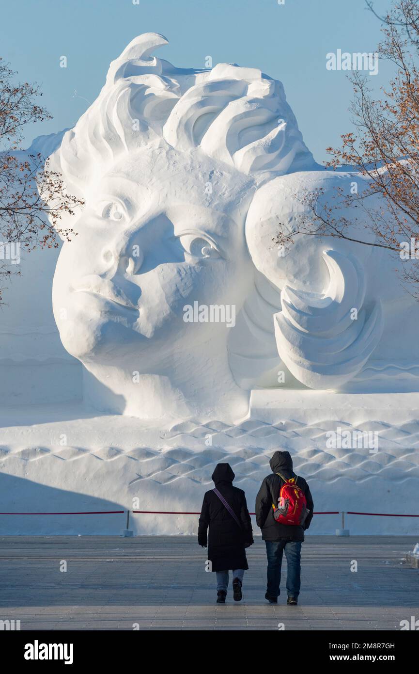 Harbin, China's Heilongjiang Province. 3rd Jan, 2023. People visit the ...