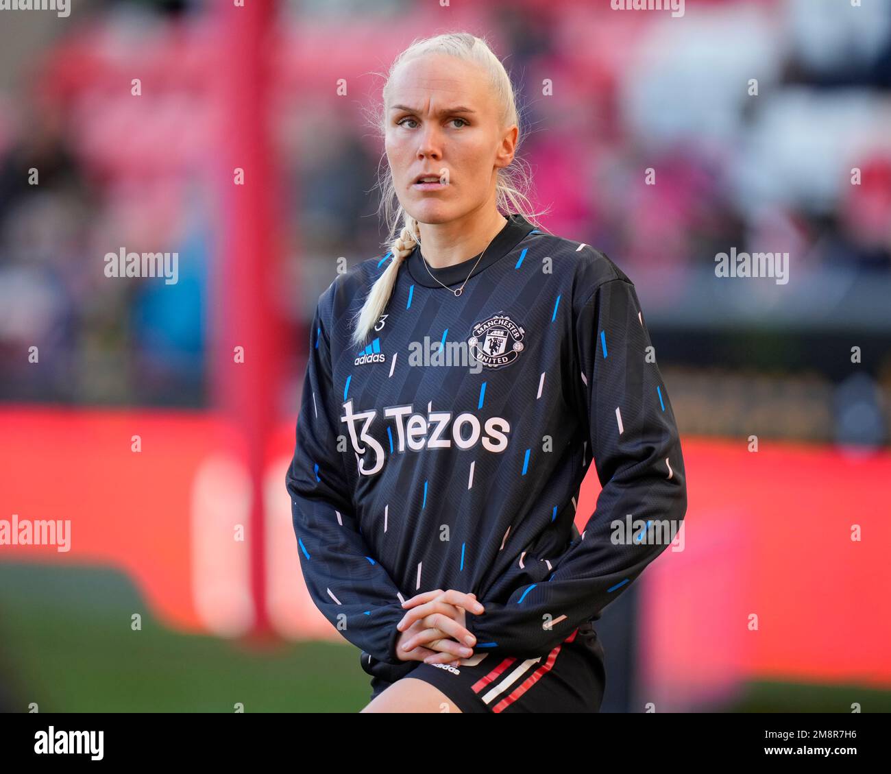 Maria Thorisdottir #3 of Manchester United warms up before the The Fa ...