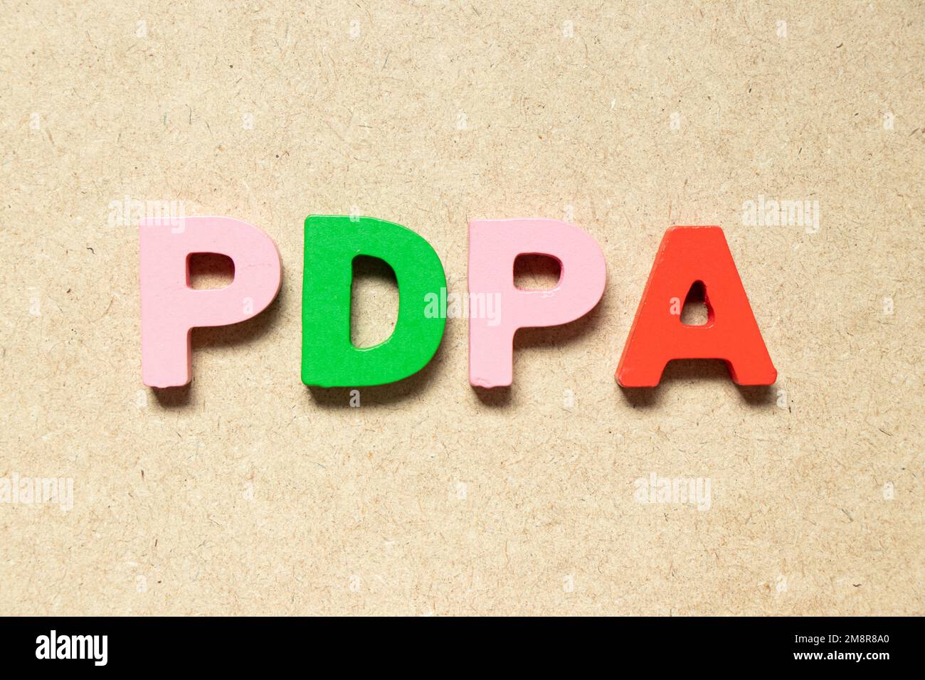 Color alphabet letter in word PDPA (Abbreviation of personal data ...