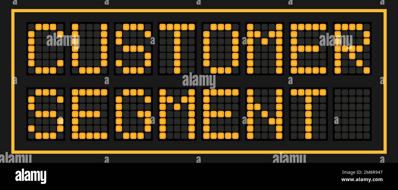 Orange color led banner in word customer segment on black background ...