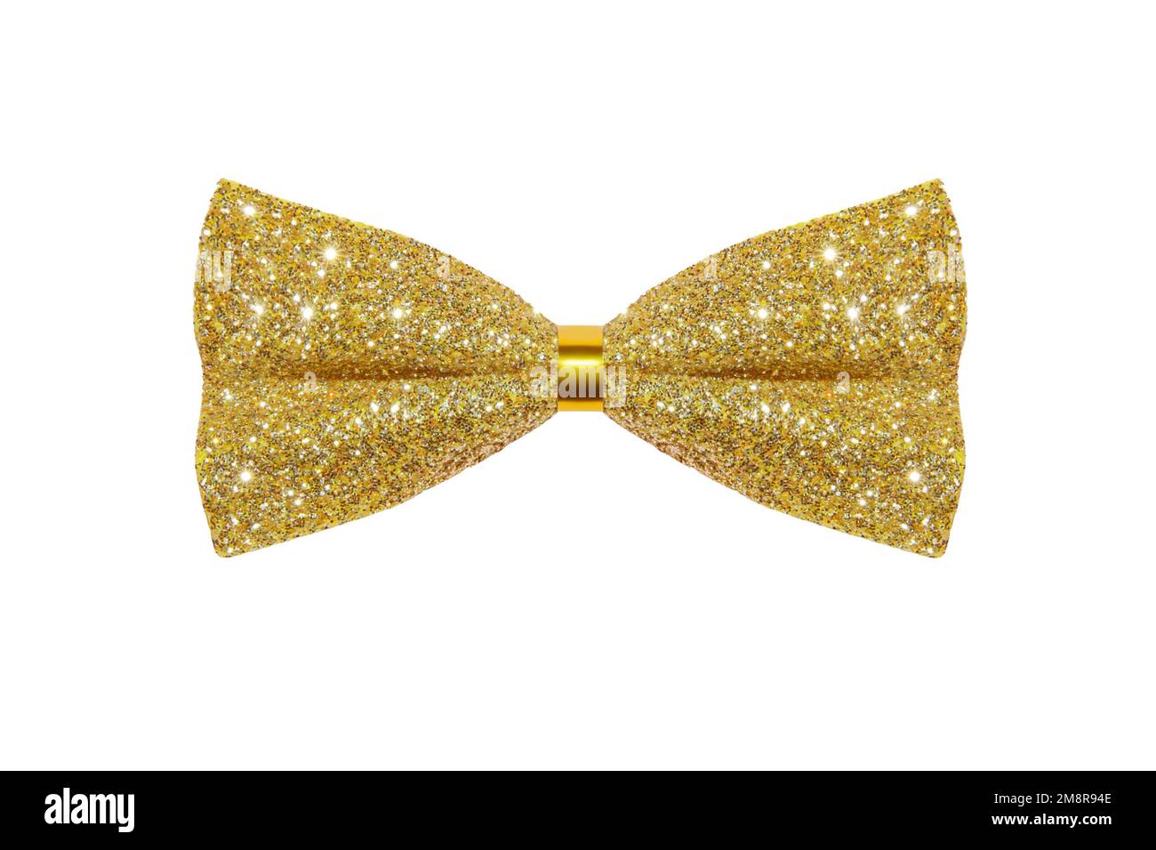 Golden shiny bow isolated on white background Stock Photo - Alamy