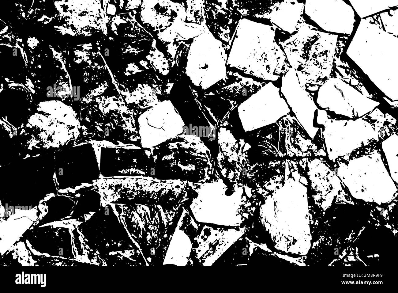 Grunge black and white rock wall texturedbackground (Vector). Use for ...