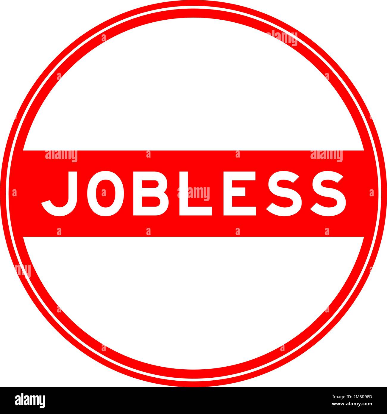 Red color round seal sticker in word jobless on white background Stock ...