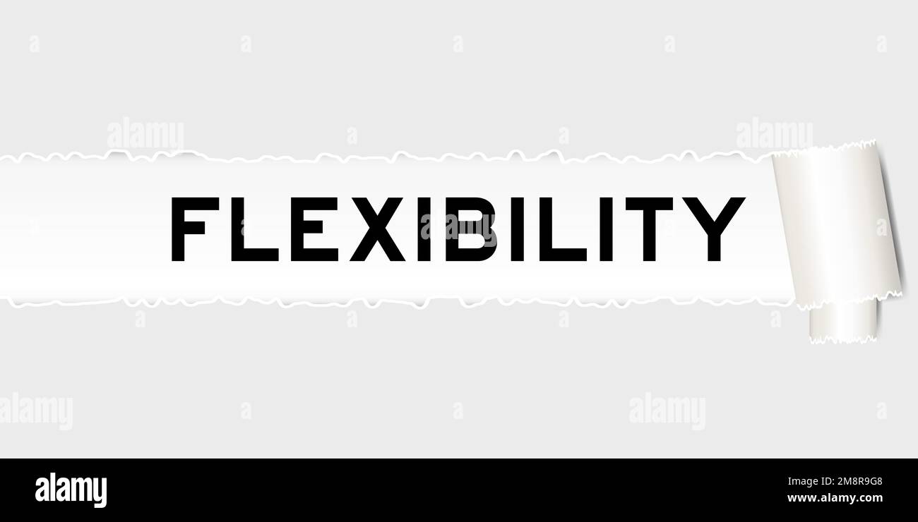 Ripped gray paper background that have word flexibility under torn part ...