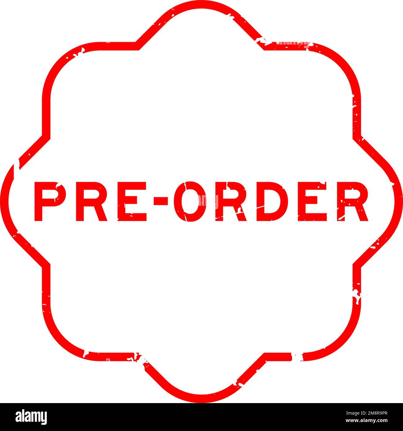 Grunge red pre-order word rubber seal stamp on white background Stock ...