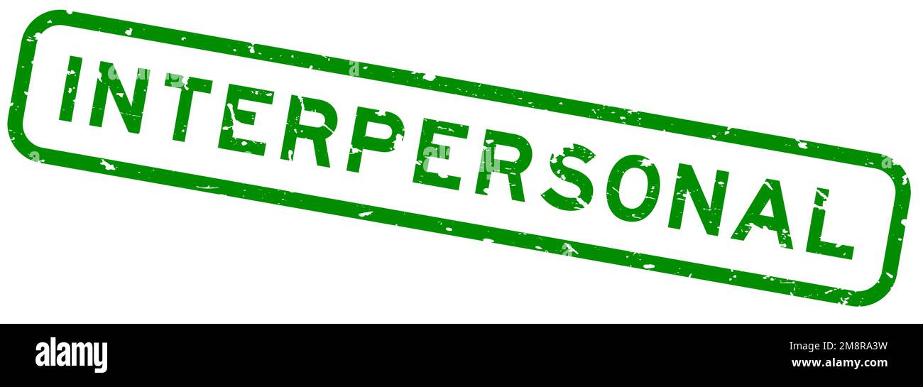 Grunge green interpersonal word square rubber seal stamp on white background Stock Vector Image ...