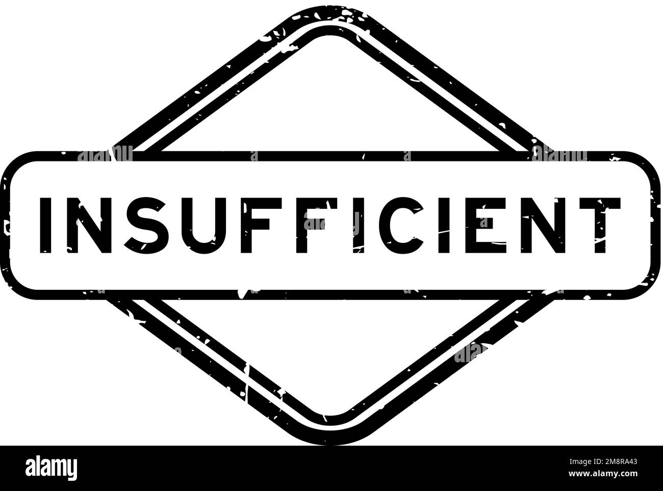 Grunge black insufficient word rubber seal stamp on white background ...