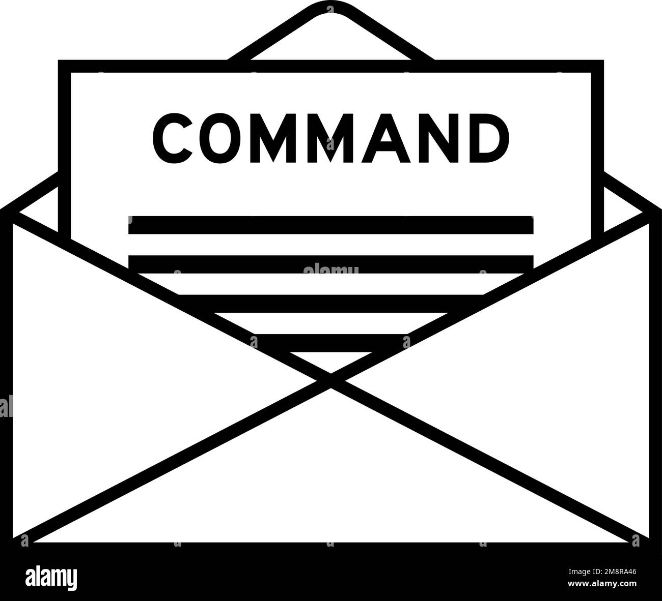 Envelope and letter sign with word command as the headline Stock Vector ...