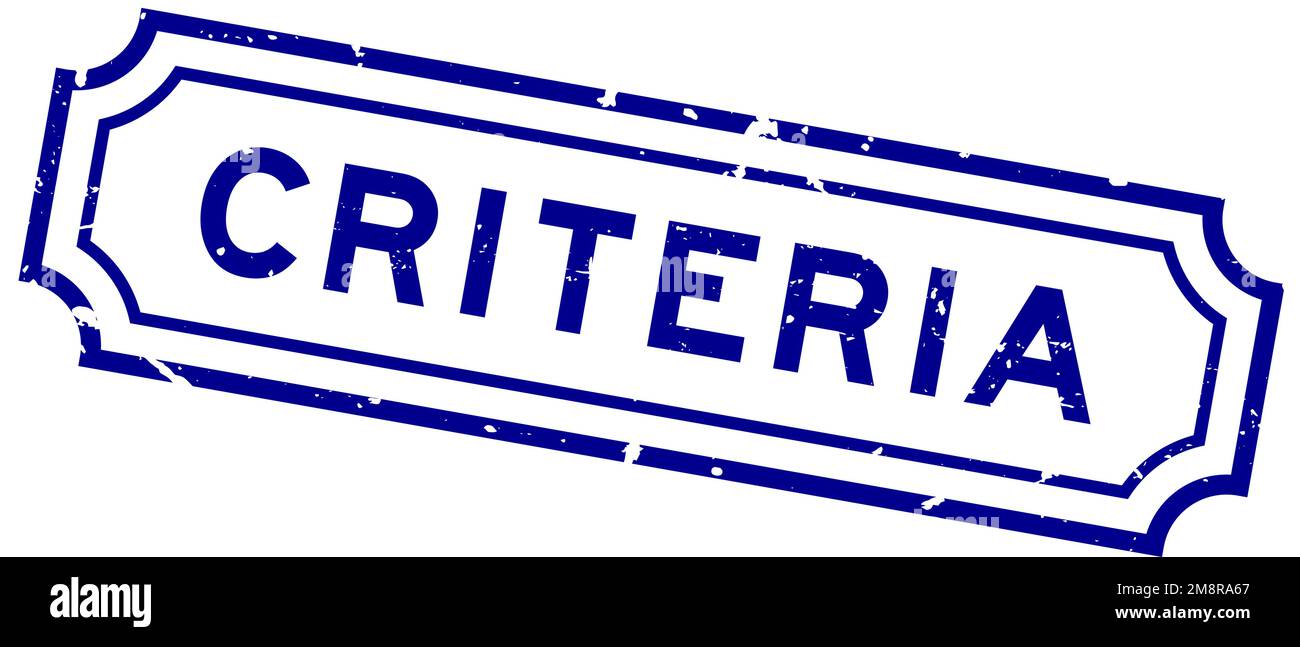 Grunge blue criteria word rubber seal stamp on white background Stock ...